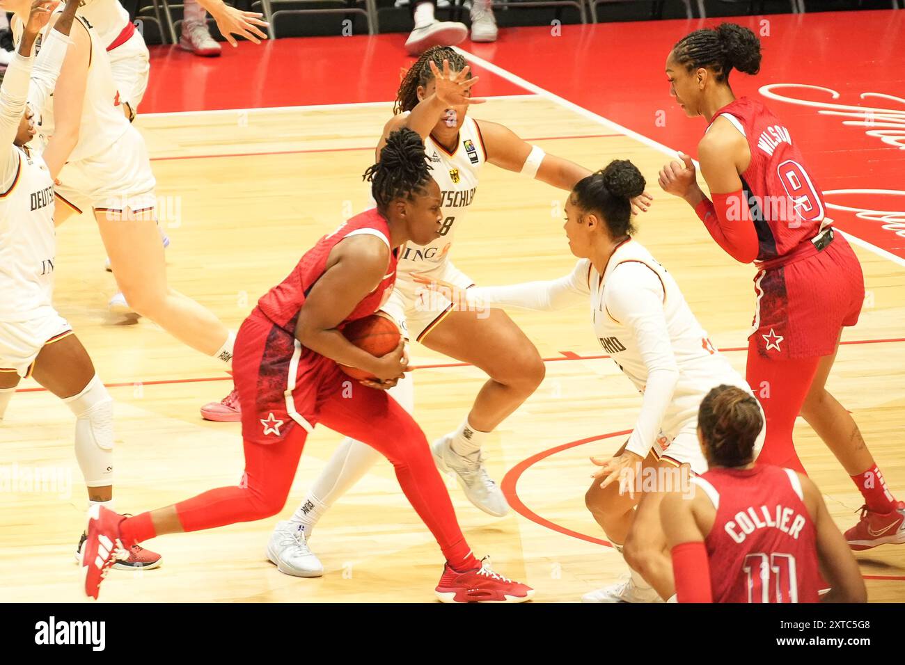 CHELSEA GRAY AND AJA WILSON of TEAM USA during the International ...