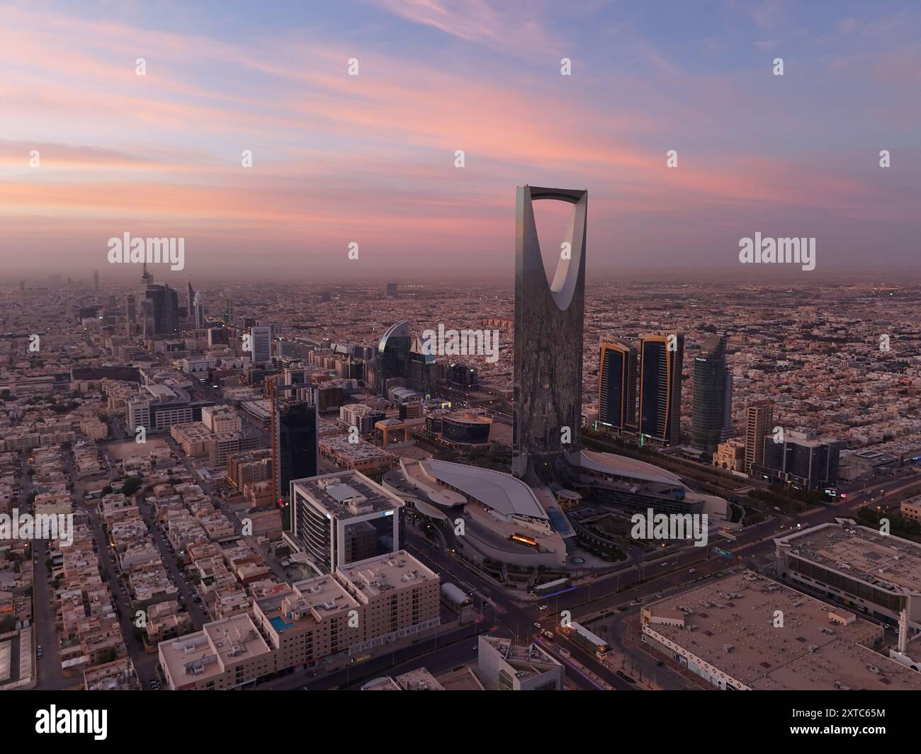 Drone shot flying. Saudi Arabia. Riyadh. Sunrise Stock Photo - Alamy