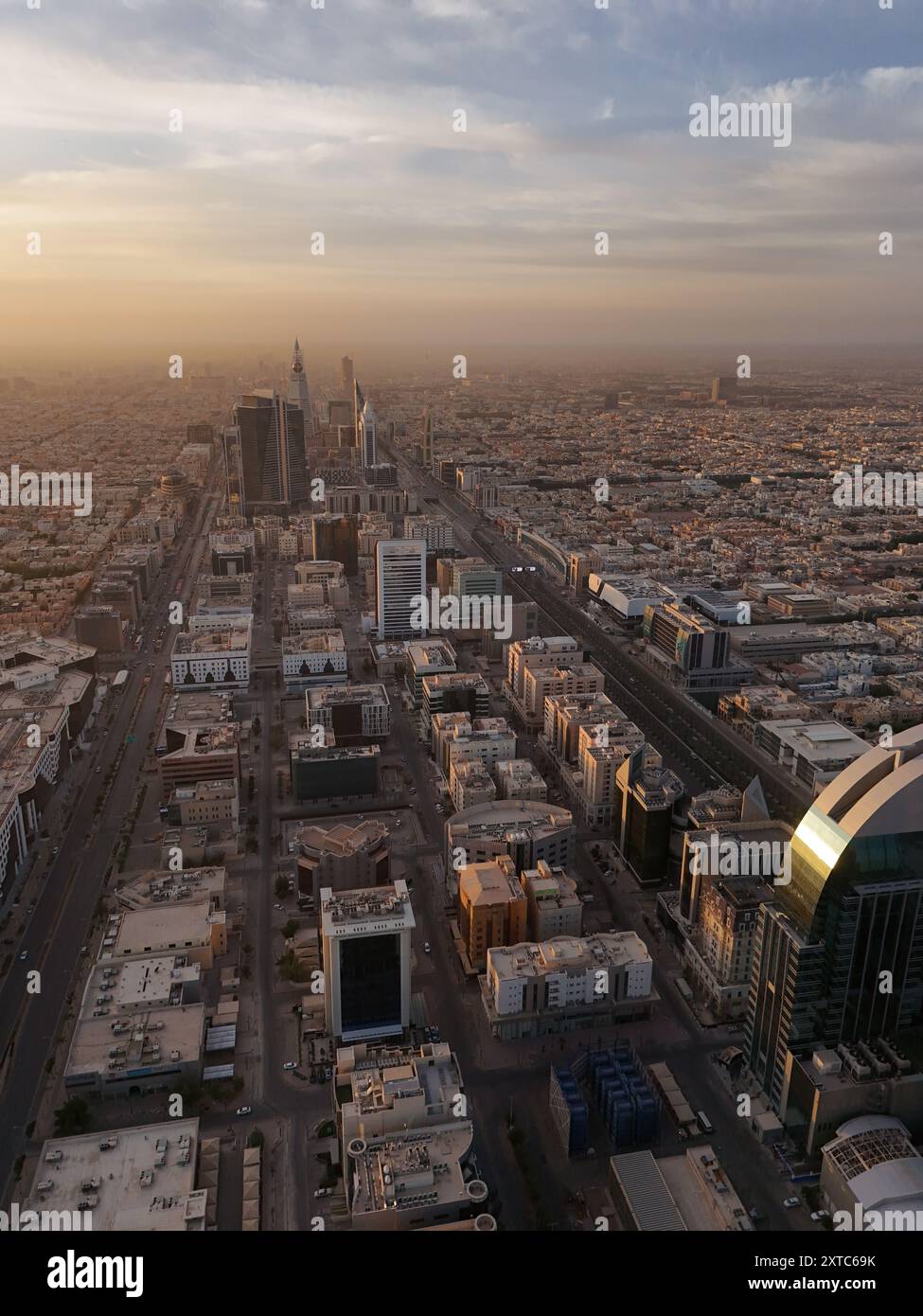 Drone shot flying. Saudi Arabia. Riyadh. Sunrise Stock Photo - Alamy