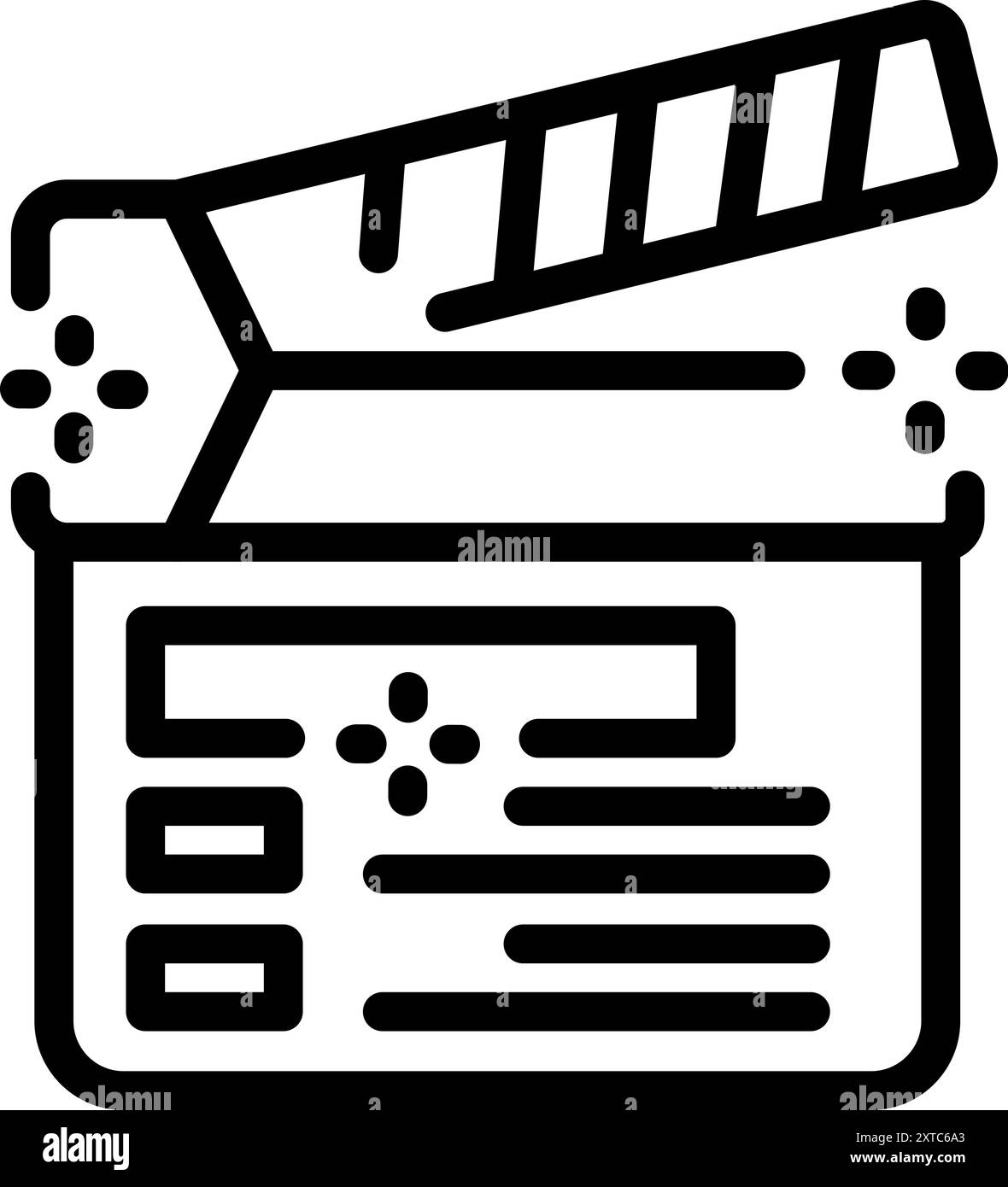 Movie clapperboard striking start of filming process for entertainment ...