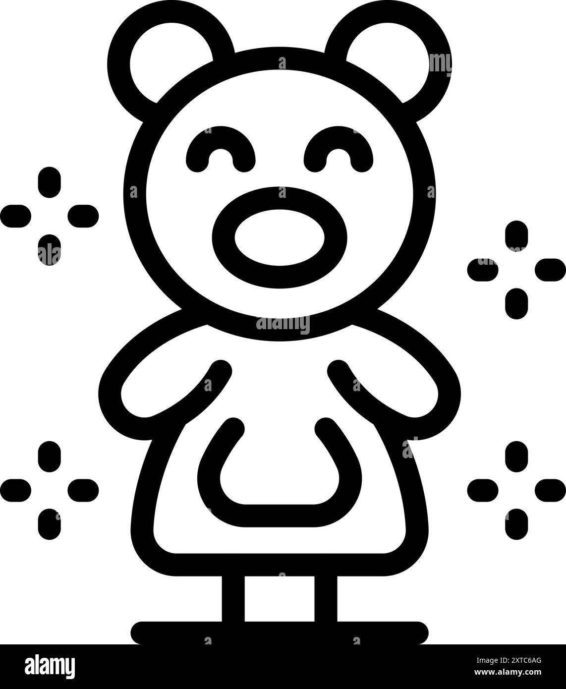 Cute cartoon teddy bear standing and smiling, surrounded by stars ...