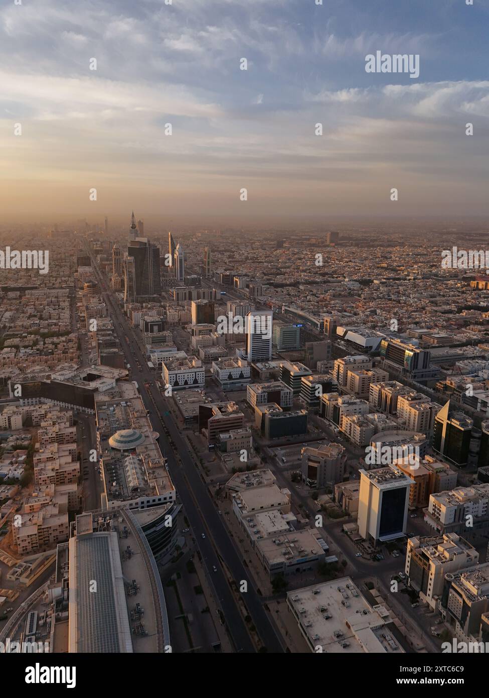 Drone shot flying. Saudi Arabia. Riyadh. Sunrise Stock Photo - Alamy