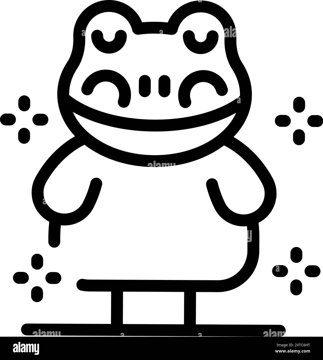 Simple cartoon frog standing and smiling with sparkles around it Stock ...