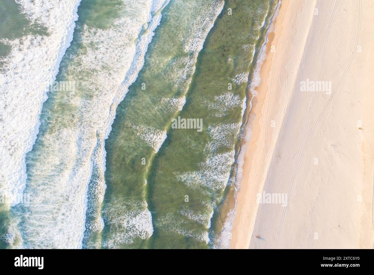 Summer seascape beautiful waves of a green sea water in sunny day. Top ...