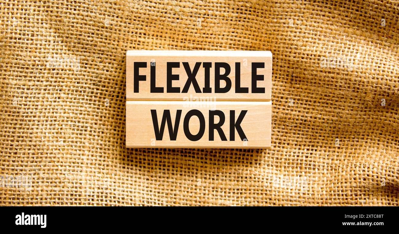 Flexible work symbol. Concept words Flexible work on beautiful wooden ...