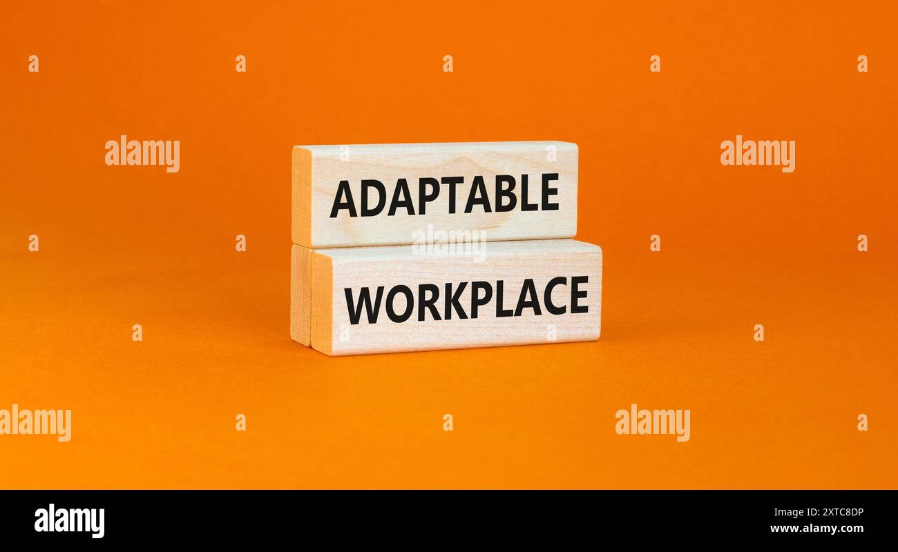 Adaptable workplace symbol. Concept words Adaptable workplace on ...