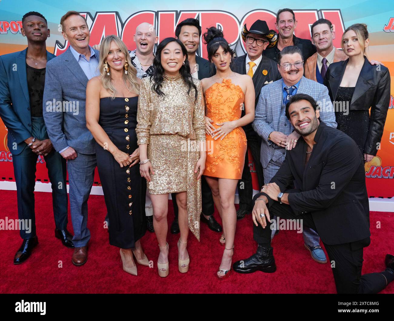 Los Angeles, USA. 13th Aug, 2024. (L-R) JACKPOT Cast & Crew - Donald ...