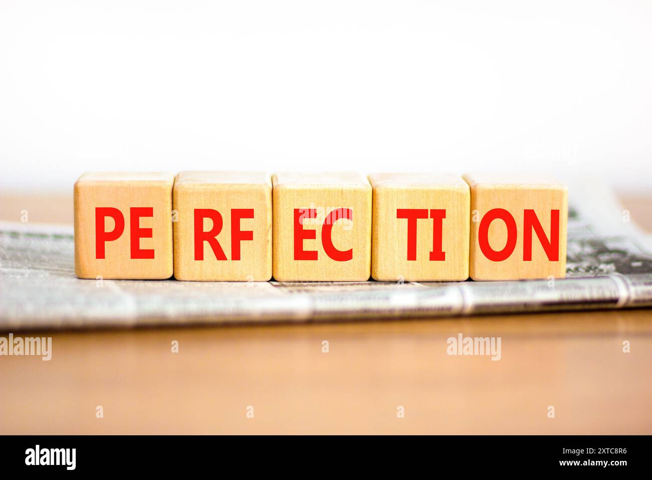 Perfection symbol. Concept word Perfection on beautiful wooden blocks ...