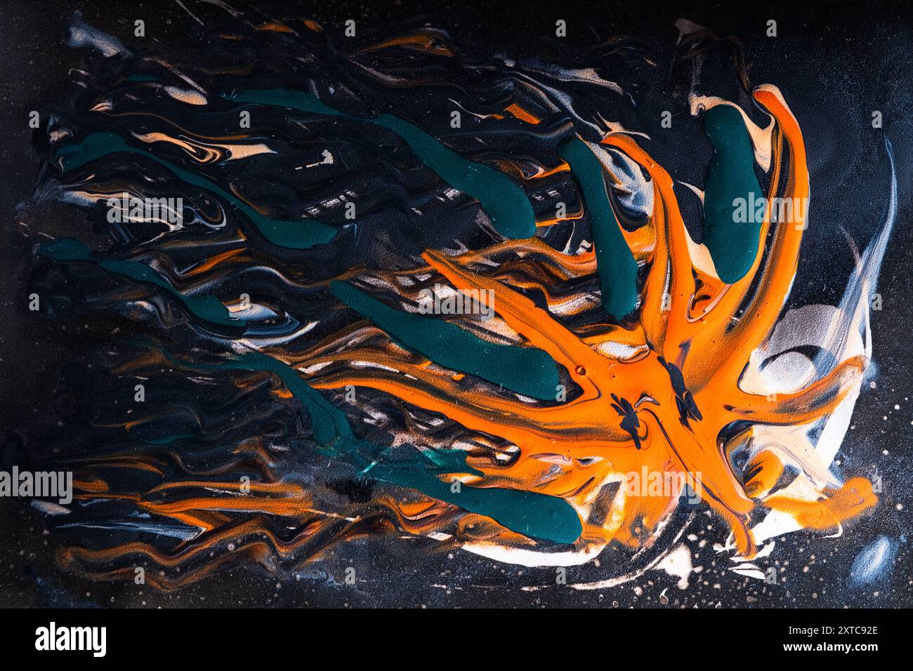 Surrealist photographic artwork using acrylic painting on chemigrams ...