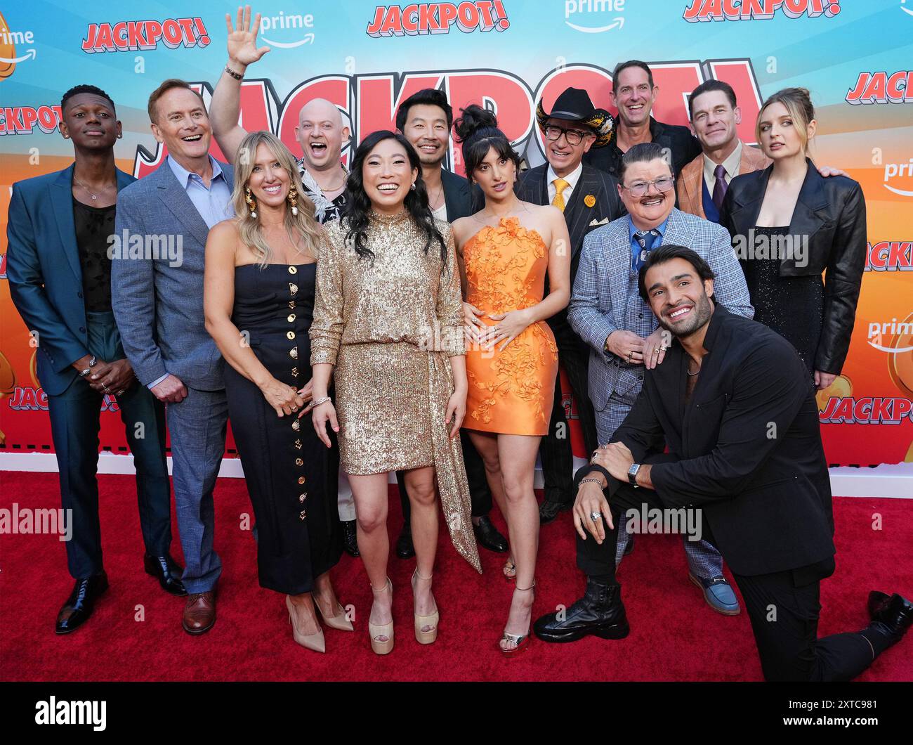Los Angeles, USA. 13th Aug, 2024. (L-R) JACKPOT Cast & Crew - Donald ...