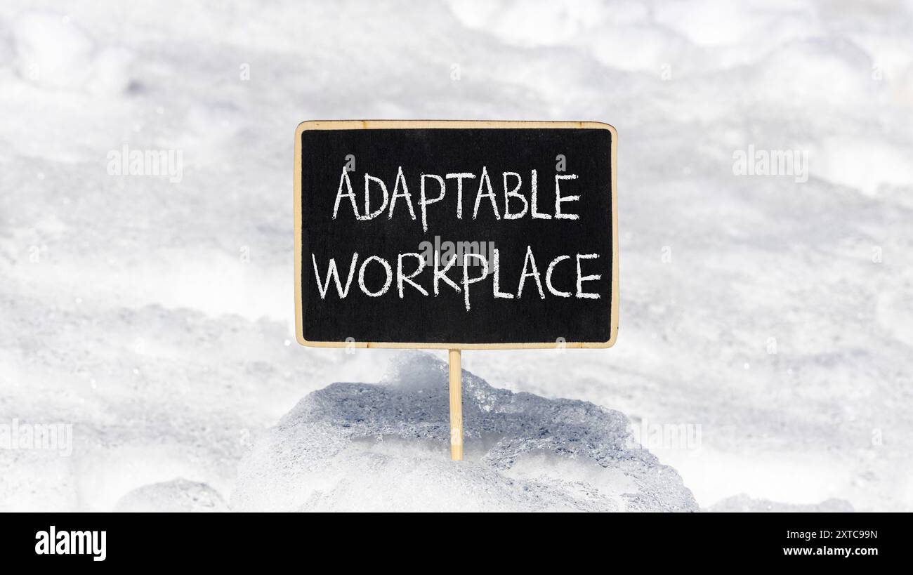 Adaptable workplace symbol. Concept words Adaptable workplace on ...