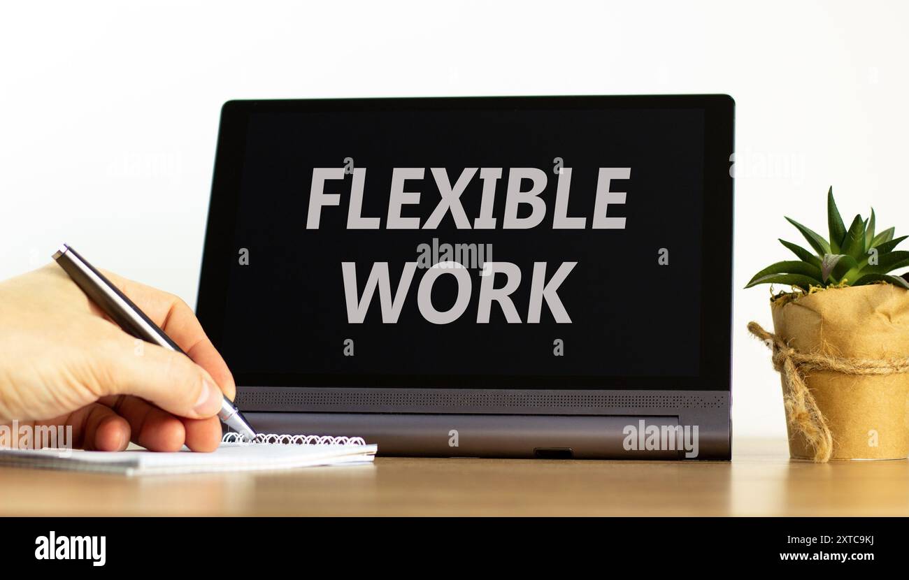 Flexible work symbol. Concept words Flexible work on beautiful black ...
