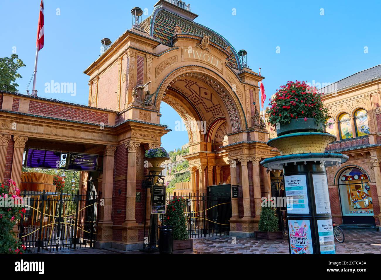 Main gate of entrance to Tivoli gardens amusement park with ...