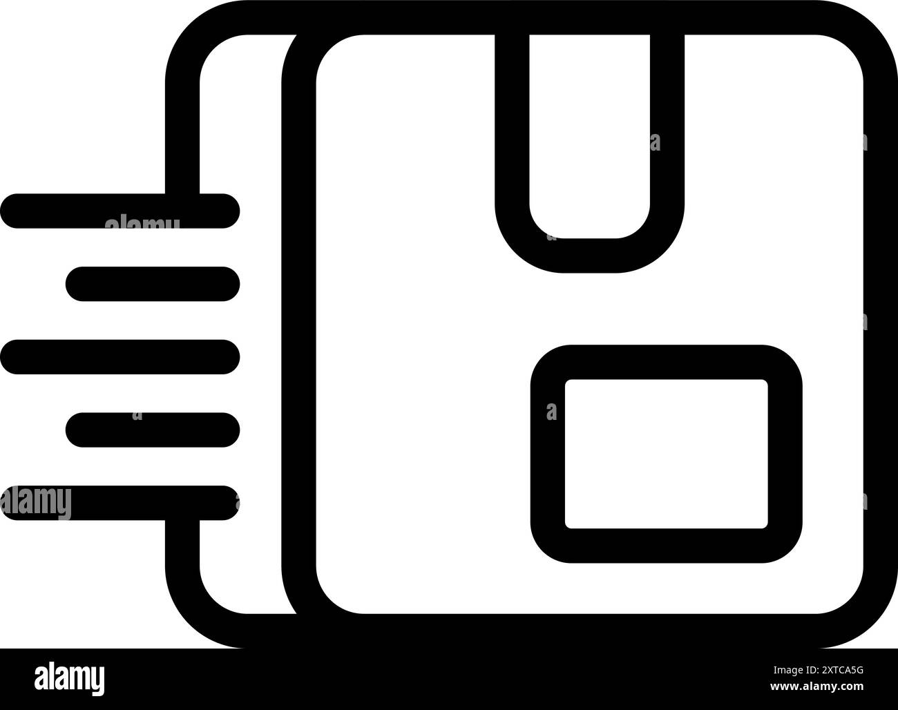 Simple vector indicating fast moving package representing ecommerce ...