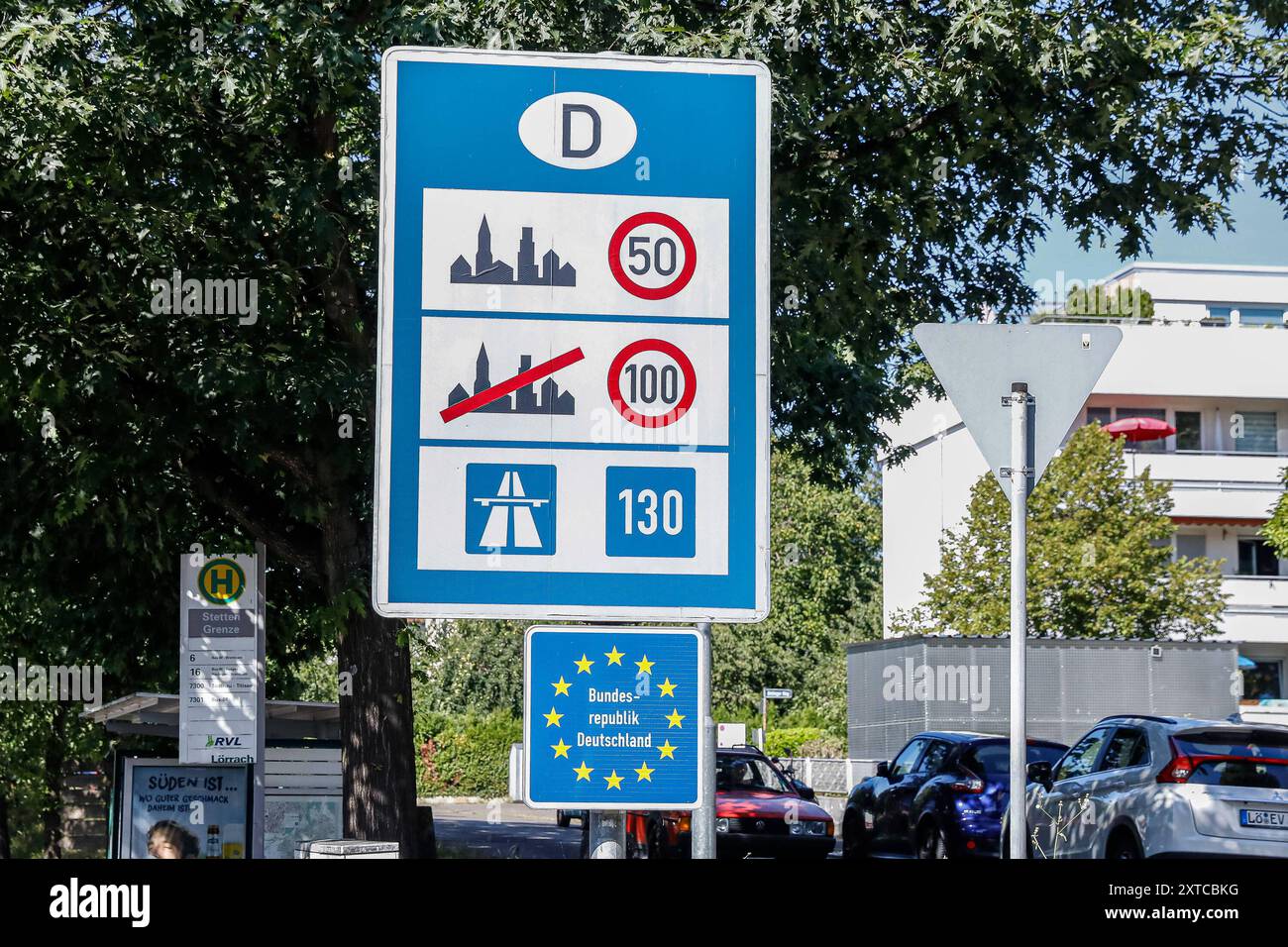 Grenze, Bundesrepublik Deutschland, Symbolbild, Verkehrsschild ...