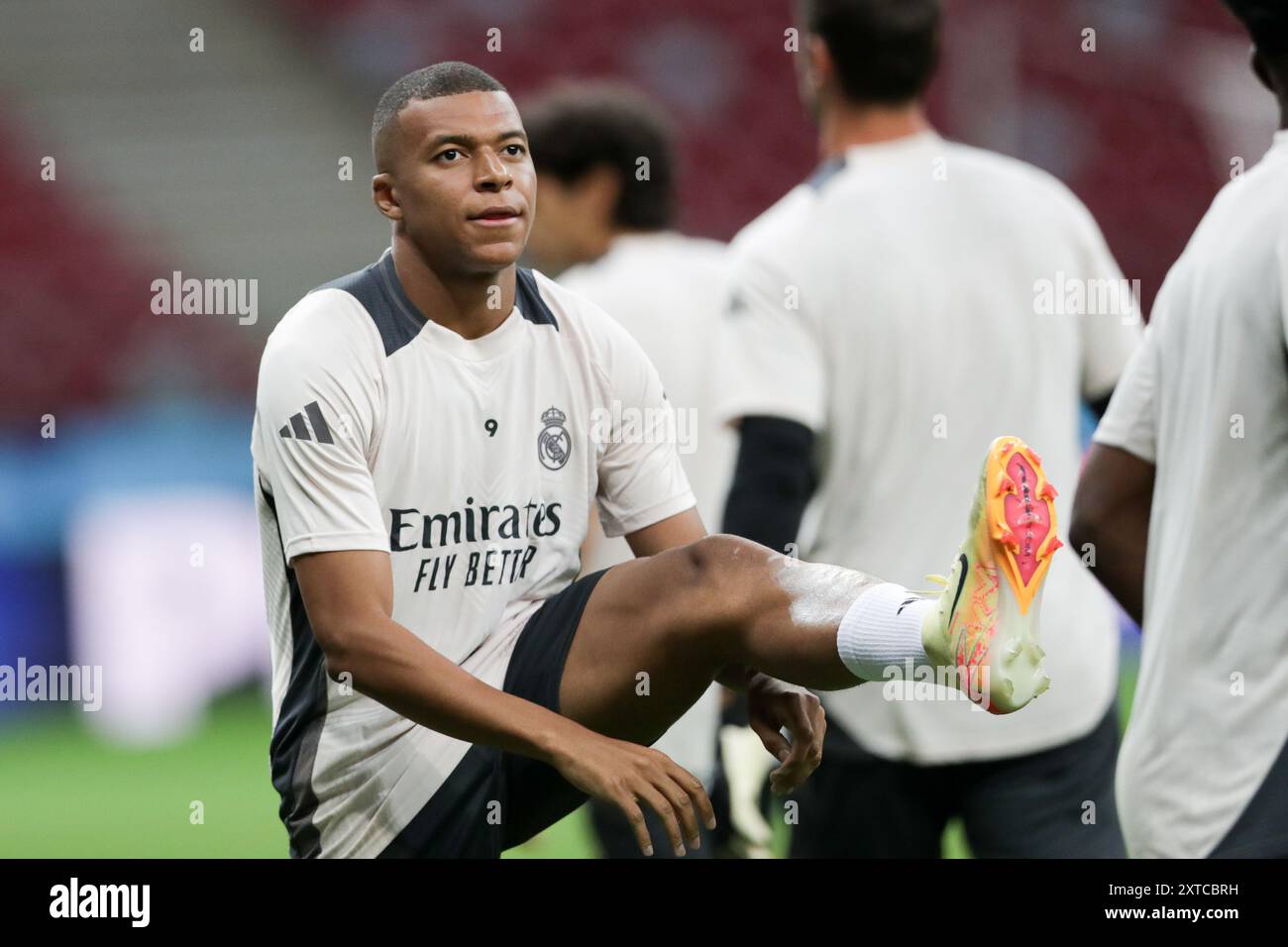 Warsaw, Poland. 13th Aug, 2024. Kylian Mbappe of Real Madrid seen in ...