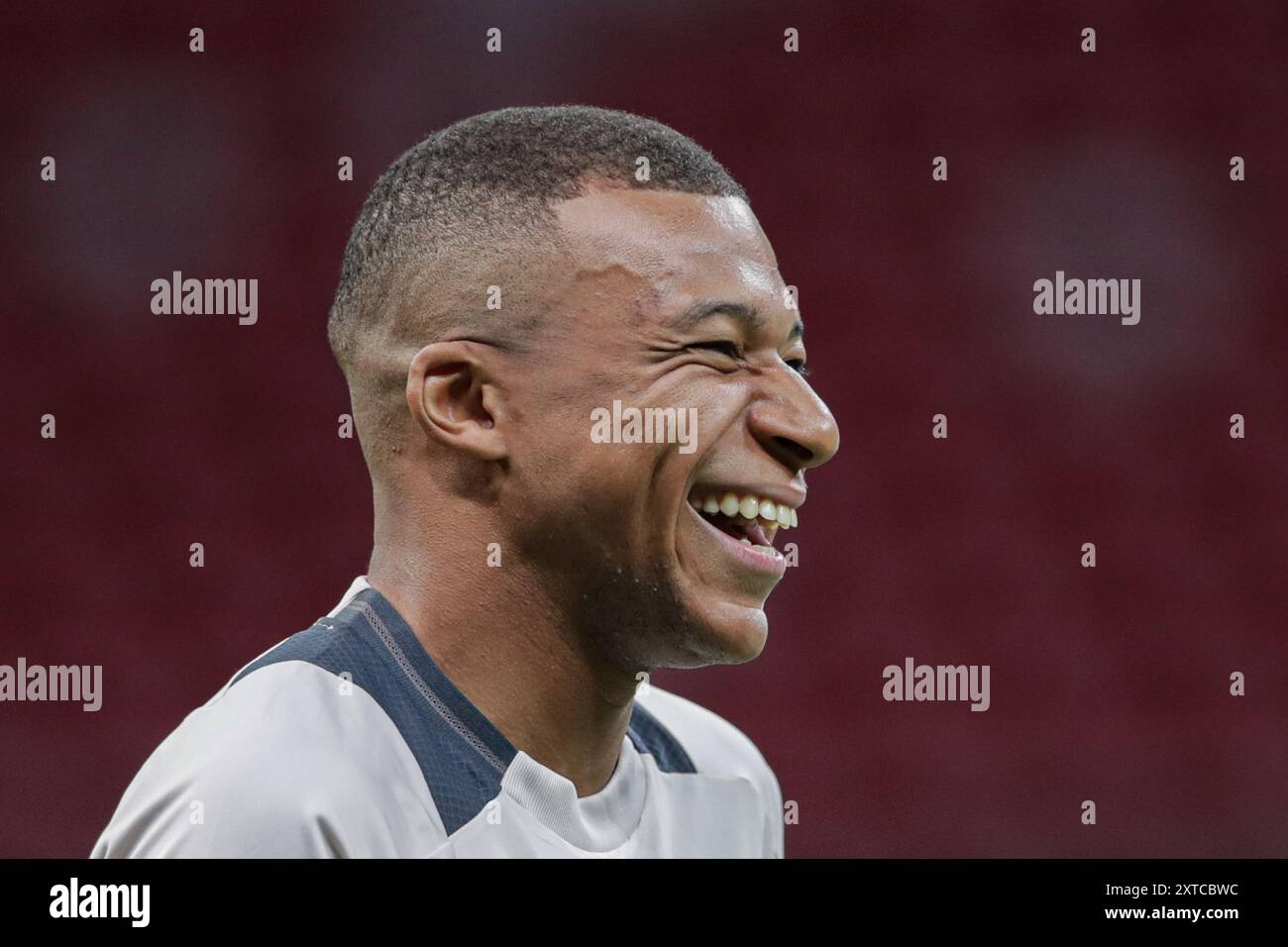 Warsaw, Poland. 13th Aug, 2024. Kylian Mbappe of Real Madrid seen in ...