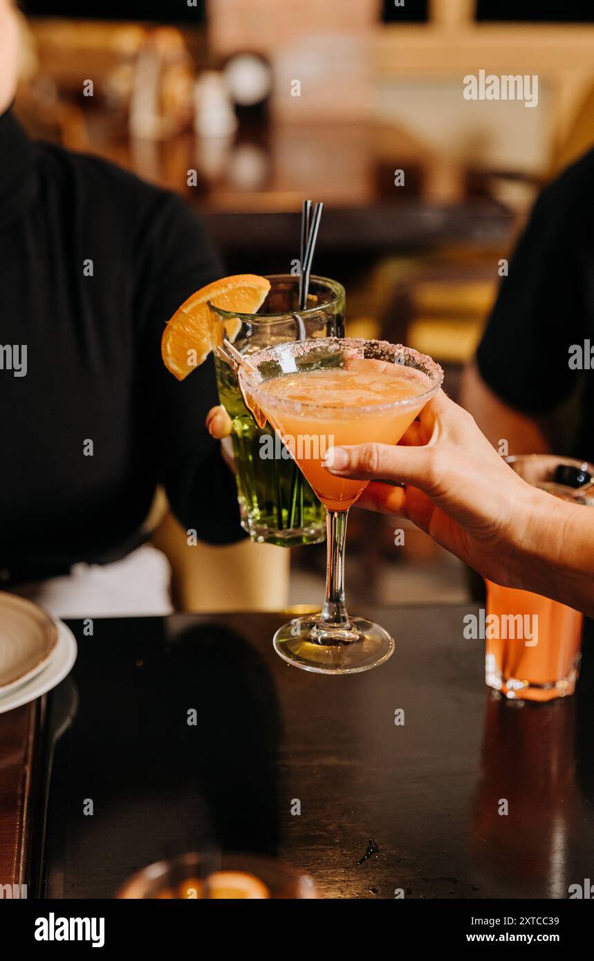 Cheers to a perfect evening with colorful cocktails and good company ...