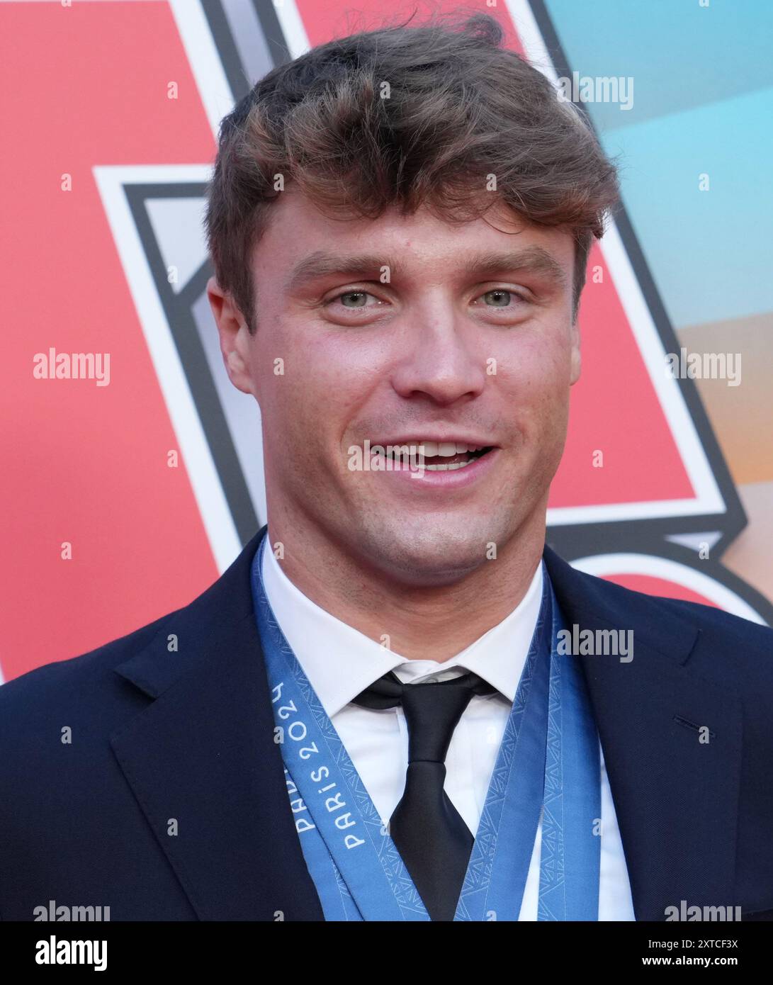 Los Angeles, USA. 13th Aug, 2024. Bobby Finke arrives at the Amazon MGM ...