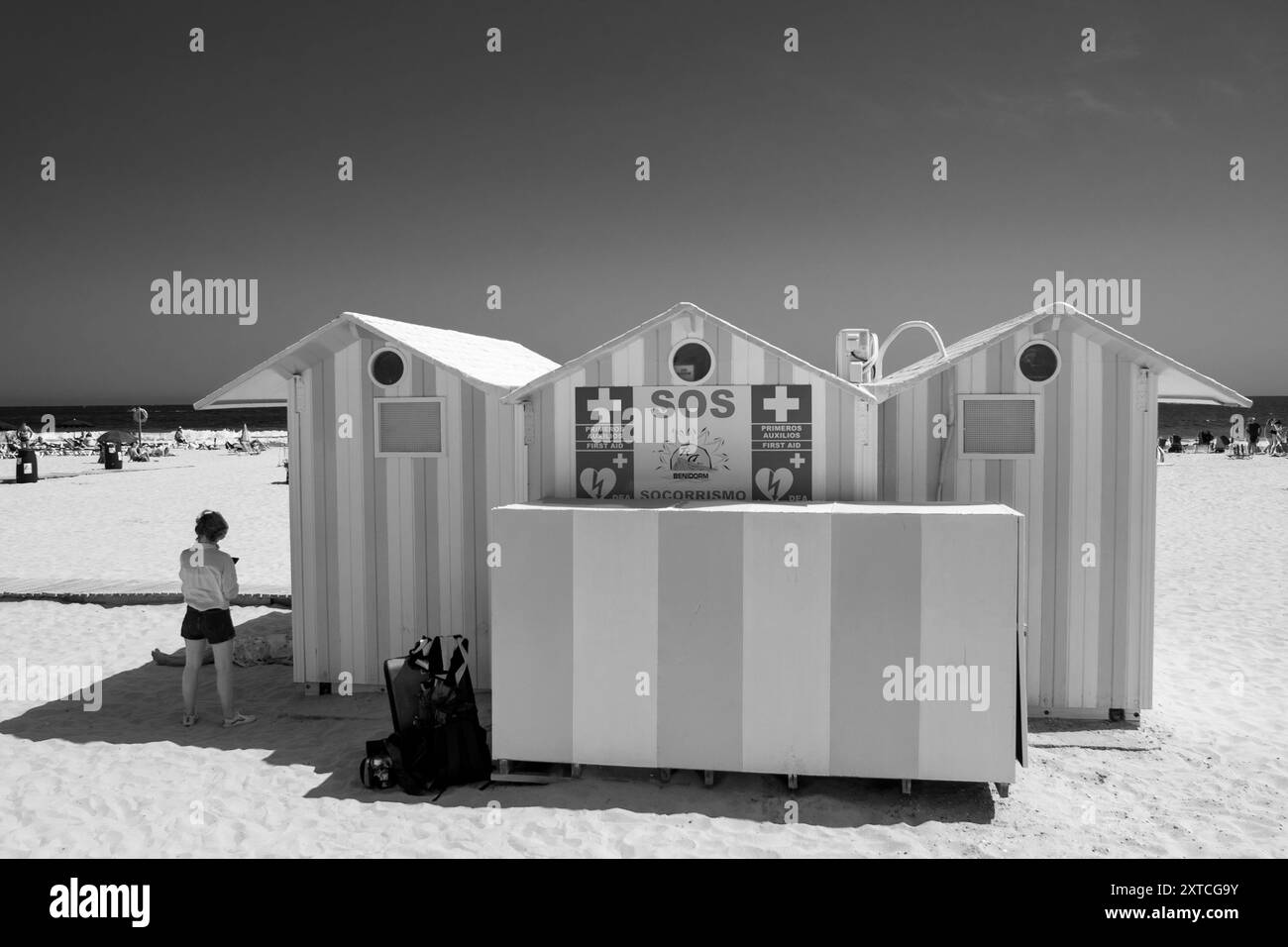 First Aid post at Levante Beach in Benidorm, Alicante Province, Spain ...