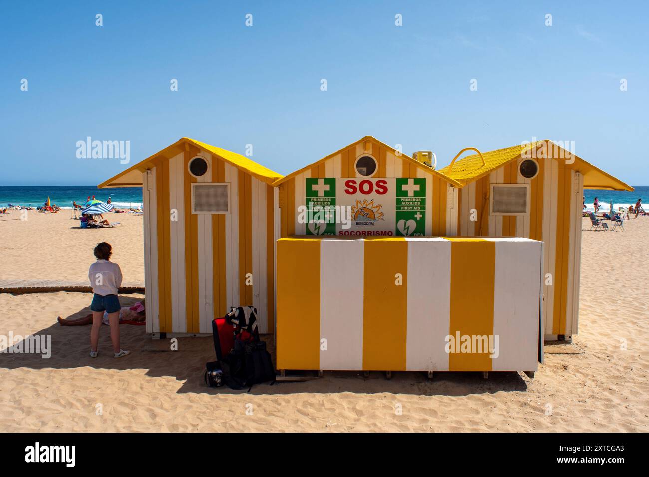 First Aid post at Levante Beach in Benidorm, Alicante Province, Spain ...