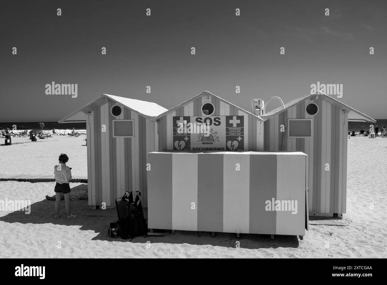 First Aid post at Levante Beach in Benidorm, Alicante Province, Spain ...