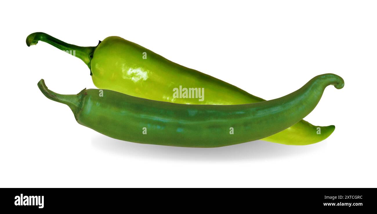green chili pepper isolated on a white background with shadow, Group of ... green chili pepper isolated on a white background with shadow, Group of ...