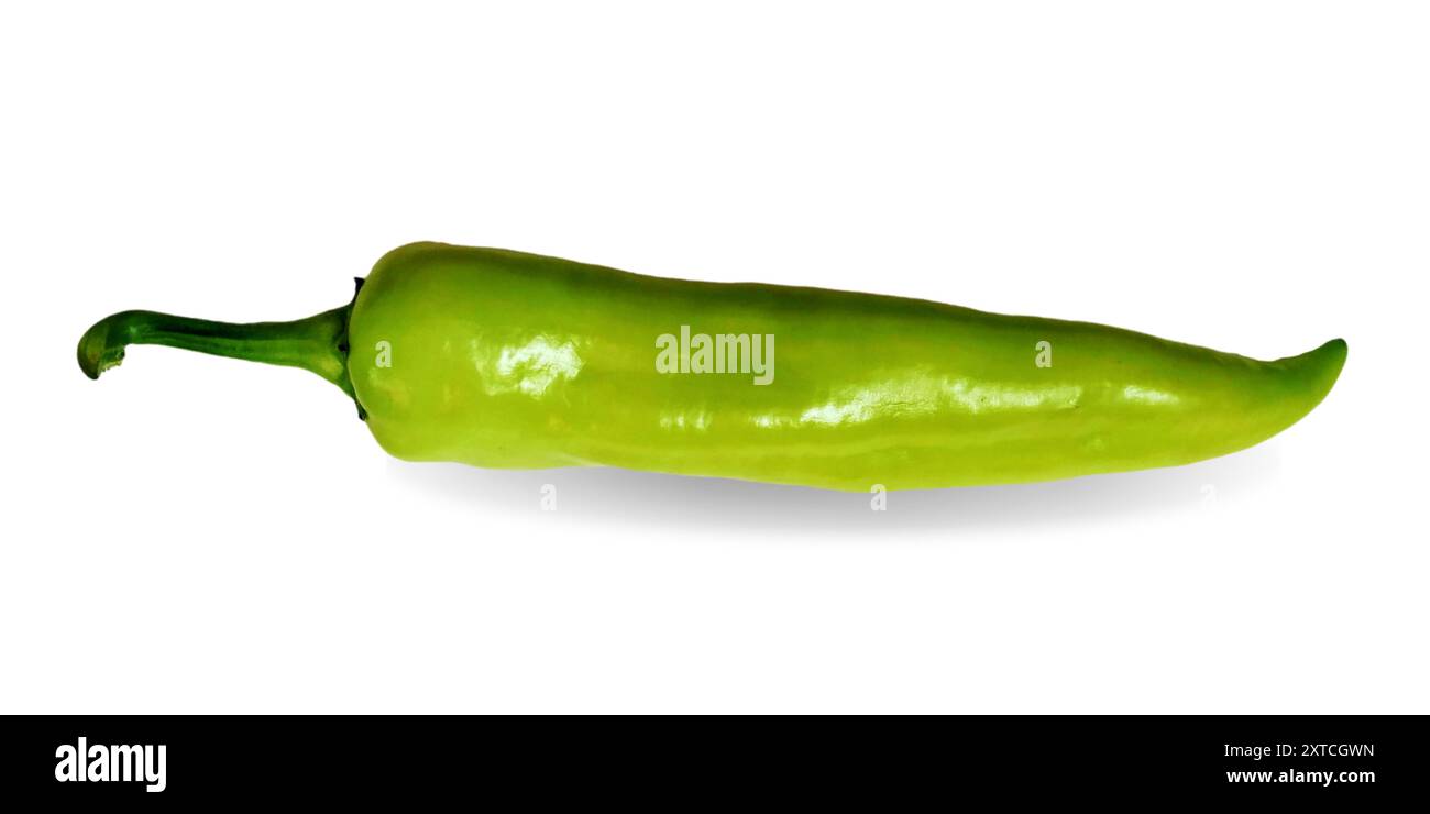 Green chili peppers isolated white background with shadow, hot spicy ...