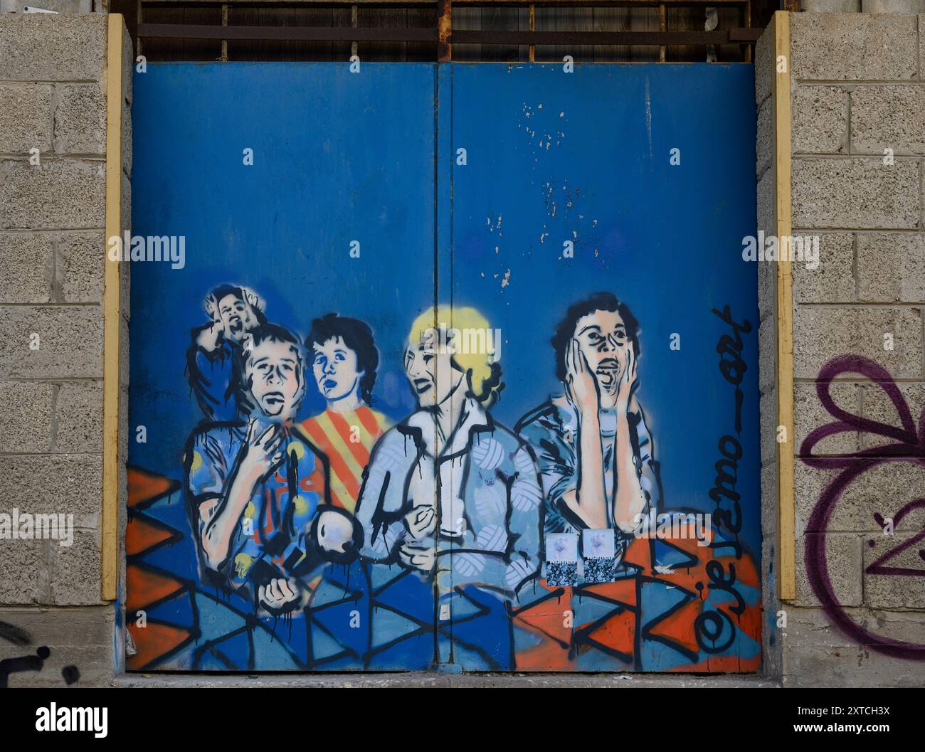 colourful Political graffiti on a wall in Kiryat Hamelacha ...