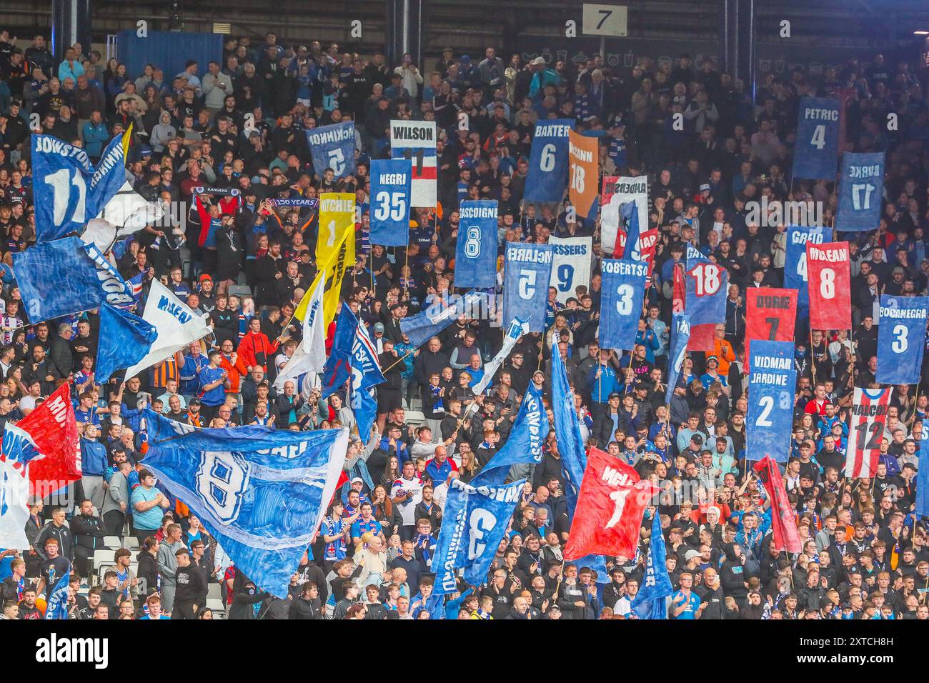 Sport football banner crowd supporters flags hi-res stock photography ...