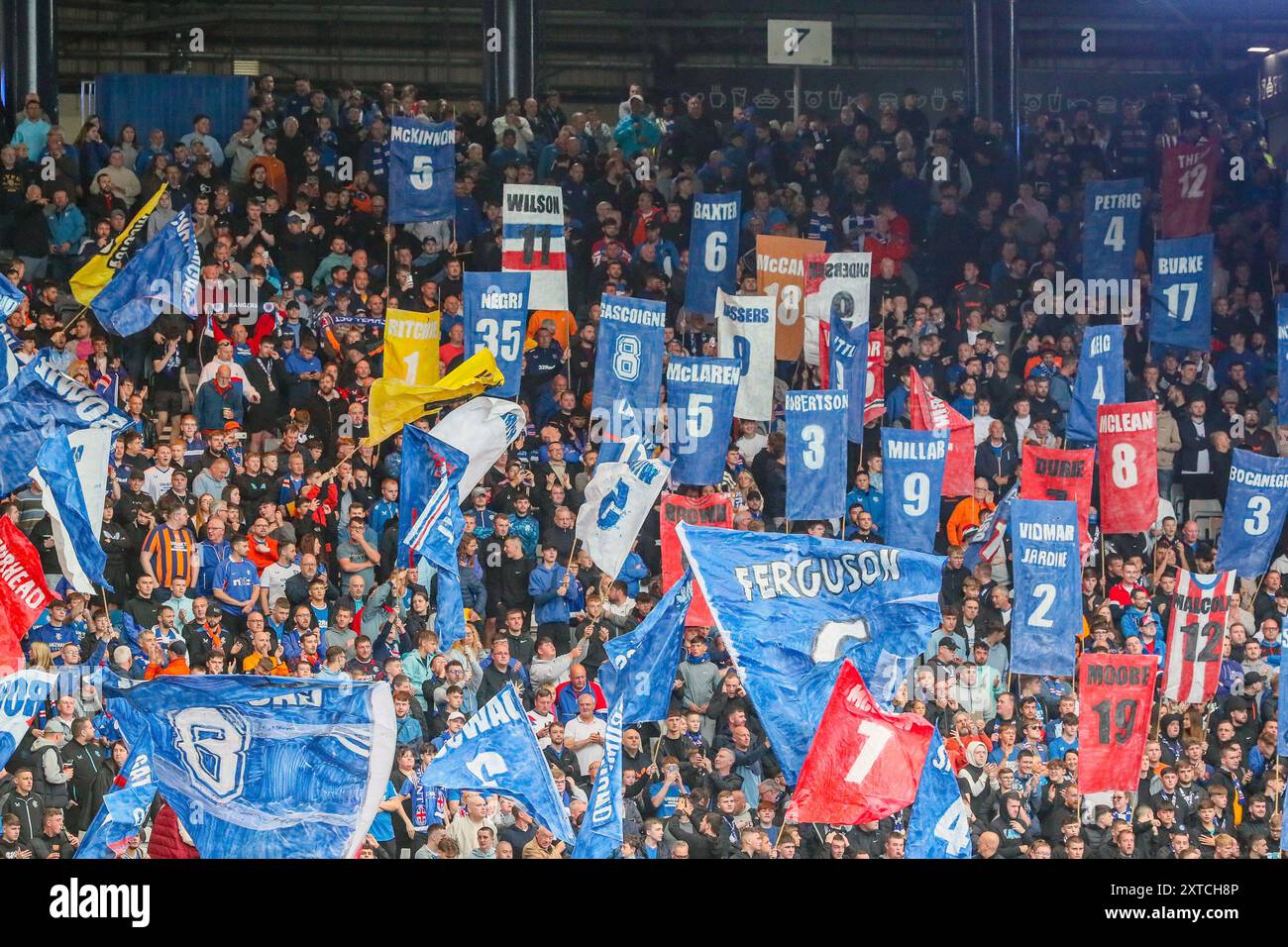 Rangers football supporters on the terracing at Hampden Park football ...