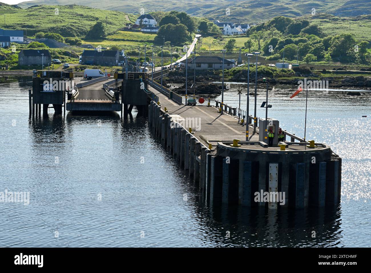 Colonsay Ferry Terminal and pier at Scalasaig, operated by Calmac ...