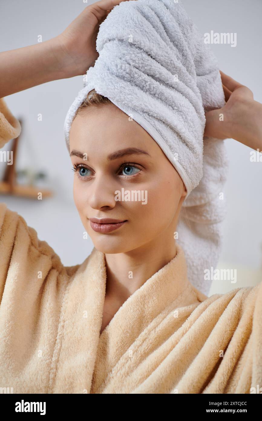 Young woman relaxes in shower hi-res stock photography and images - Alamy
