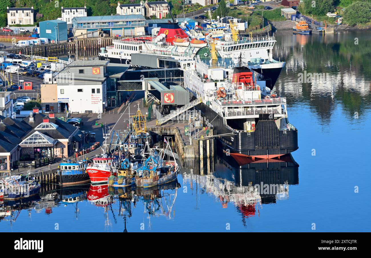 Oban Scotland Gateway to the isles showing the harbour and ferry port ...