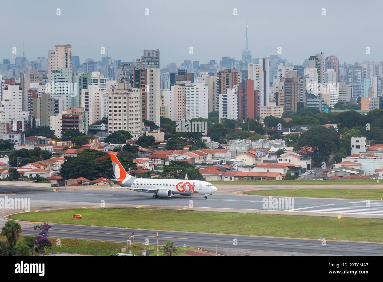 Boeing 737 Max 8 plane, Congonhas Airport. City of Sao Paulo, Brazil ...