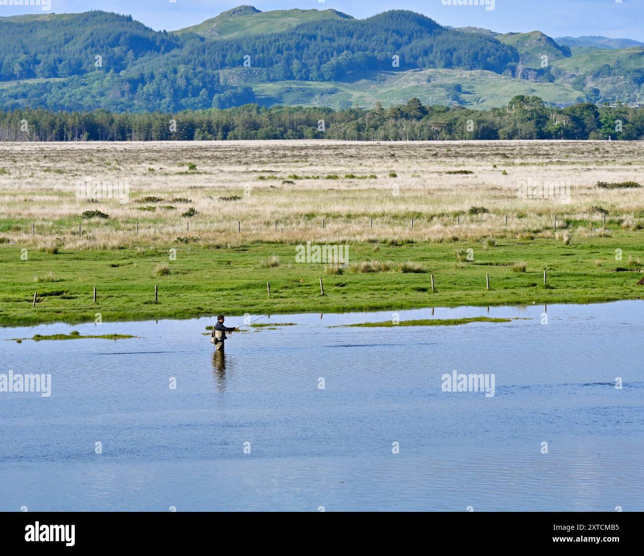 Fly Fishing on the River Add near Bellanoch Scotland Stock Photo - Alamy