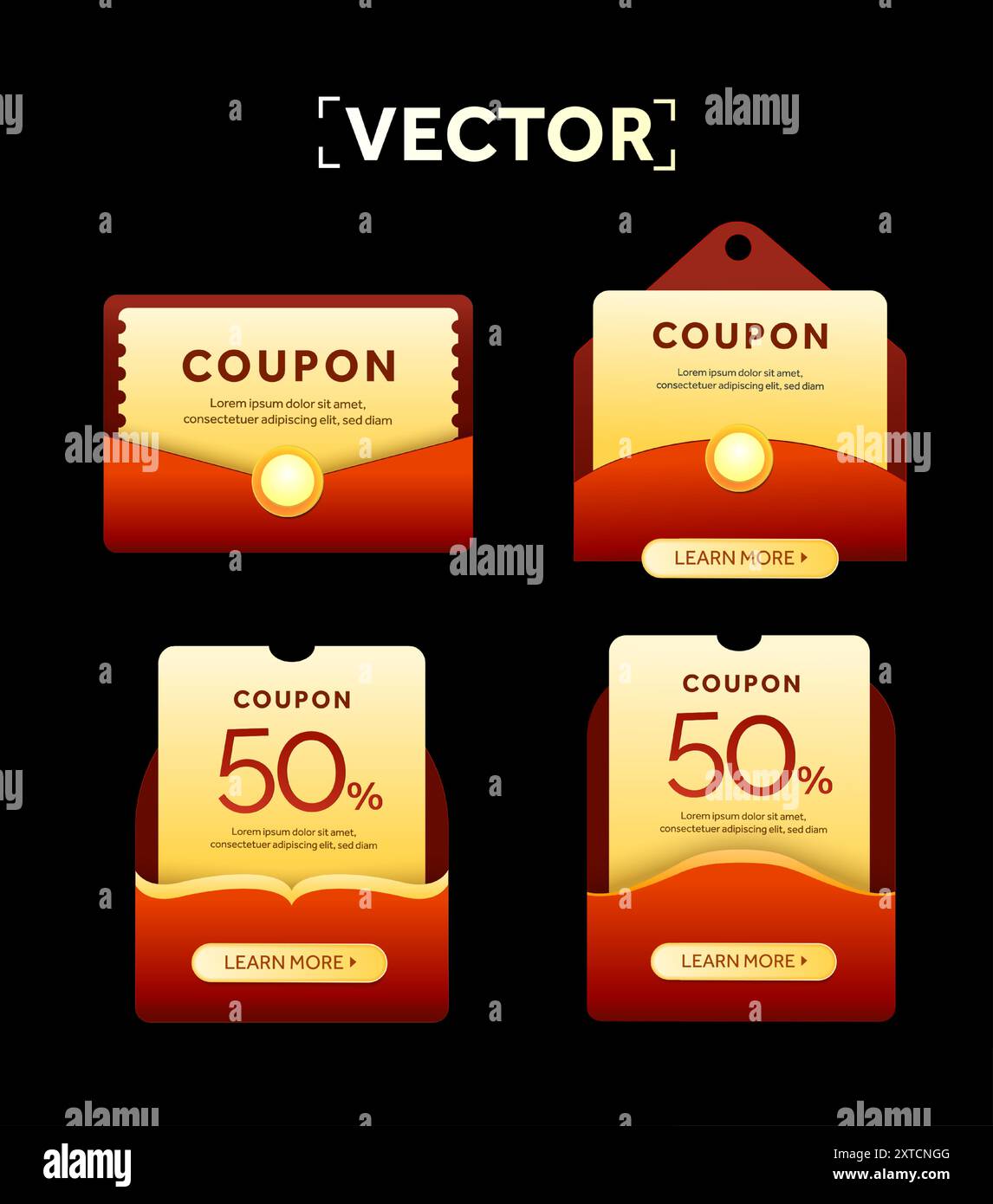 3d special pack of yellow coupons inside red envelope, with coupon code ...