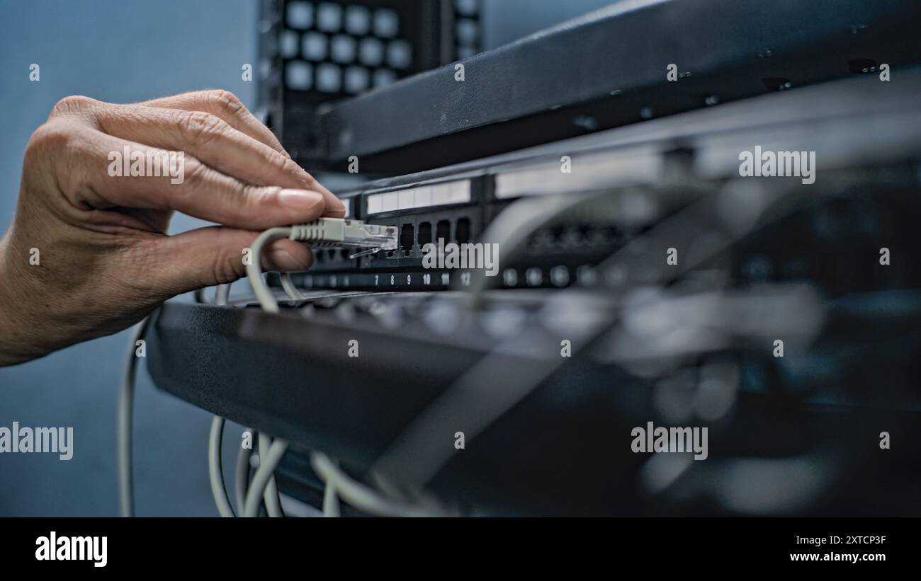 Modern working server room rack hi-res stock photography and images - Alamy