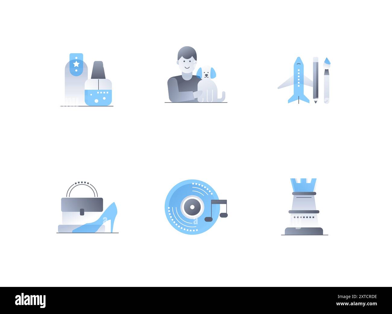 Human household items - flat design style icons set Stock Vector Image ...