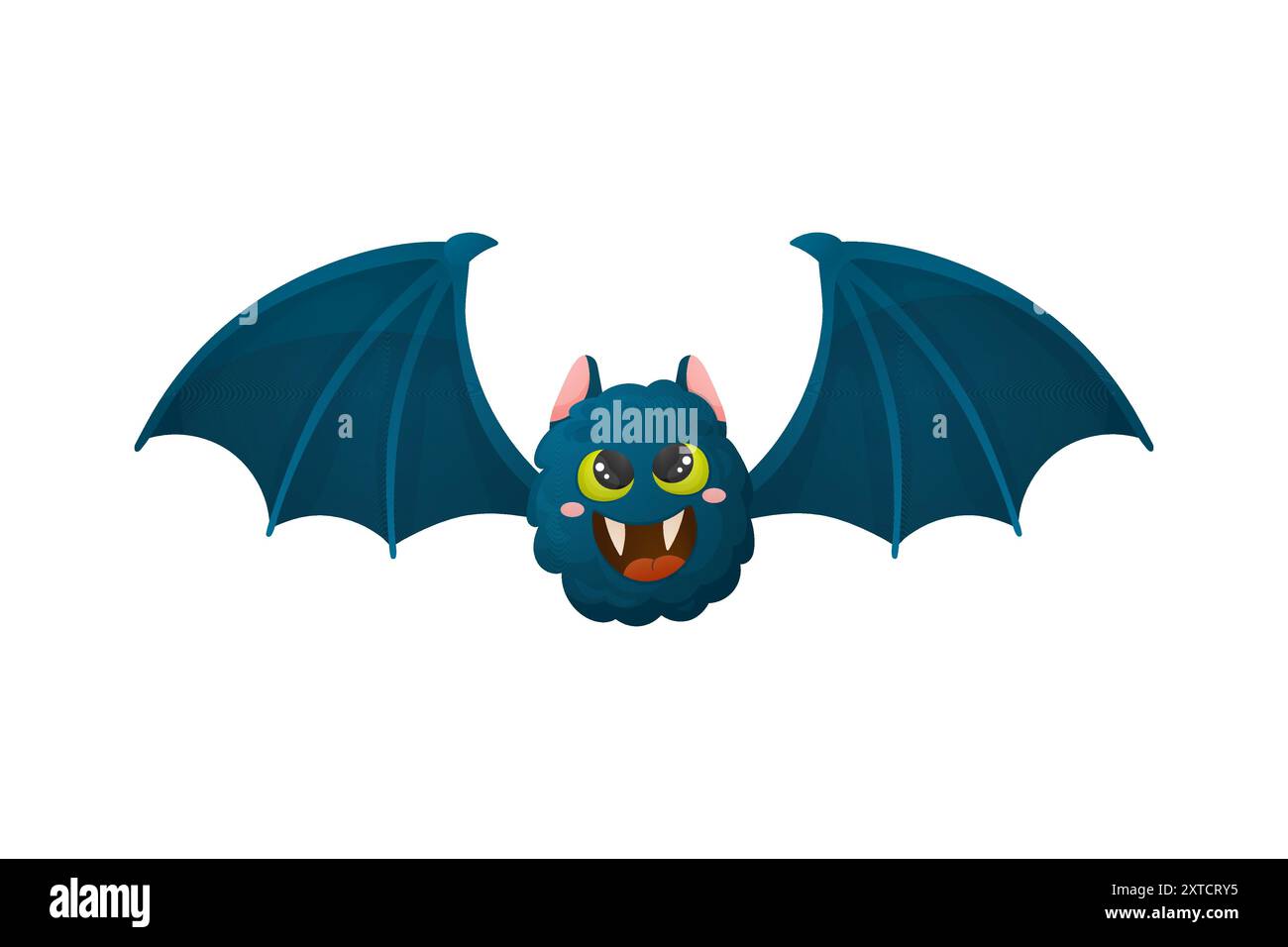 Cartoon funny bat, isolated on white background. illustration Stock ...