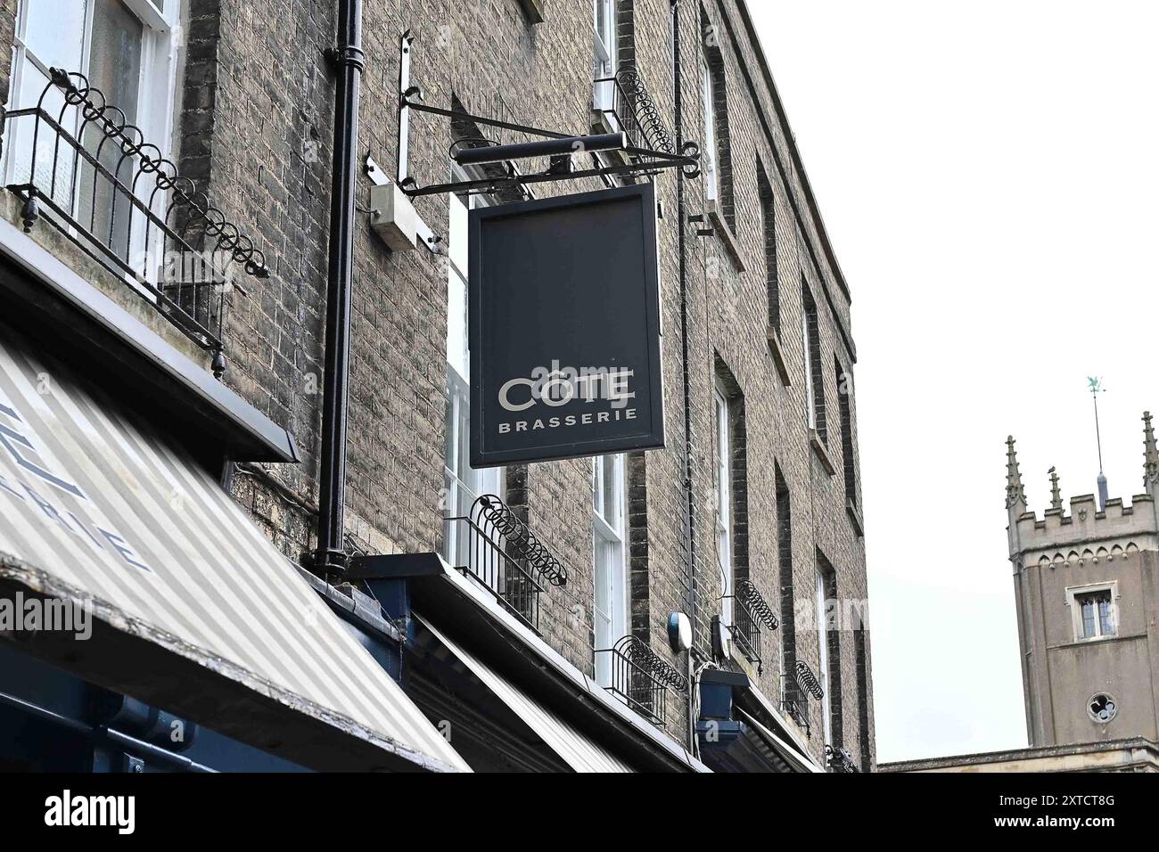 04-08-2024, Cambridge, England, Exterior signage for popular restaurant ...