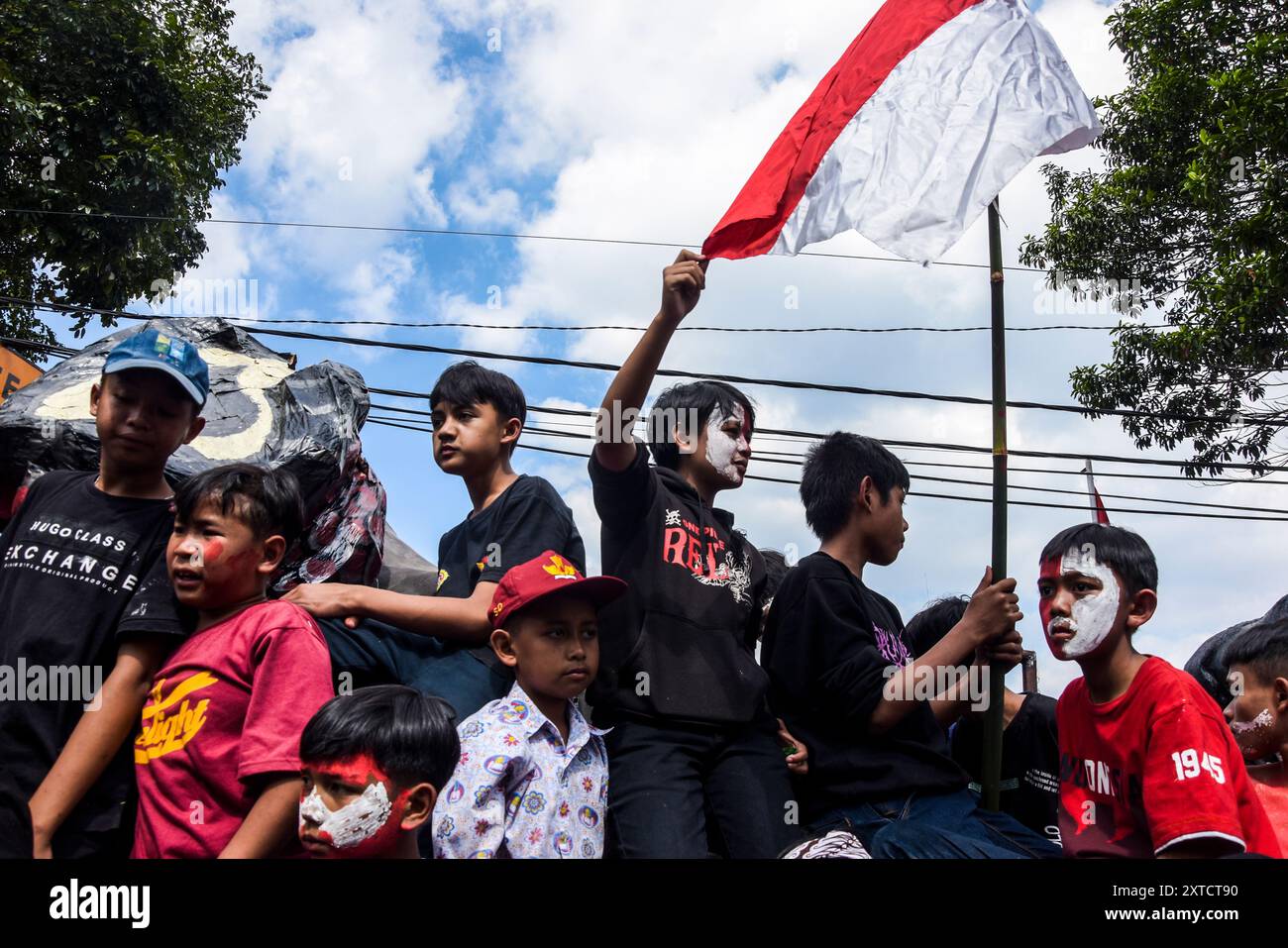 August 14, 2024, West Bandung Regency, West Java, Indonesia: Residents take part in a carnival ...