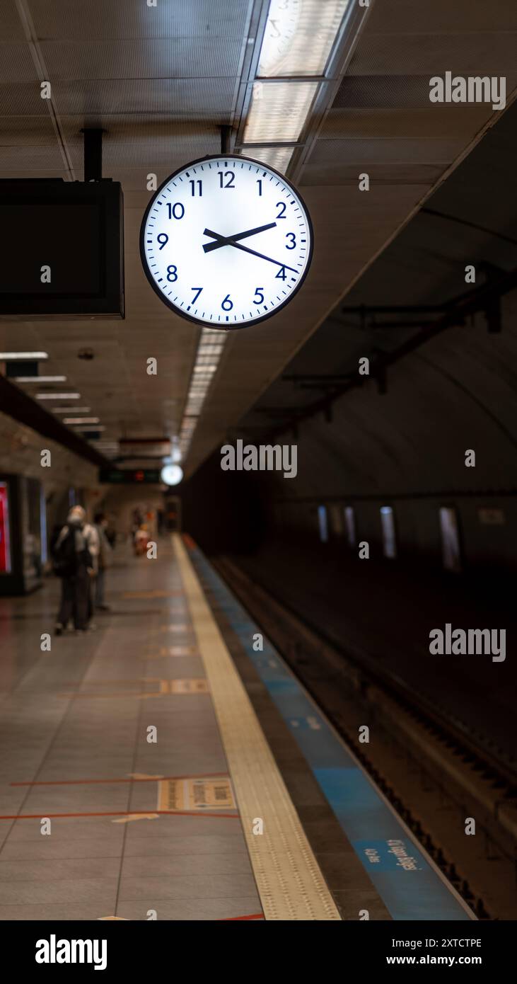 Round the clock in the subway subway station at train station for watch ...