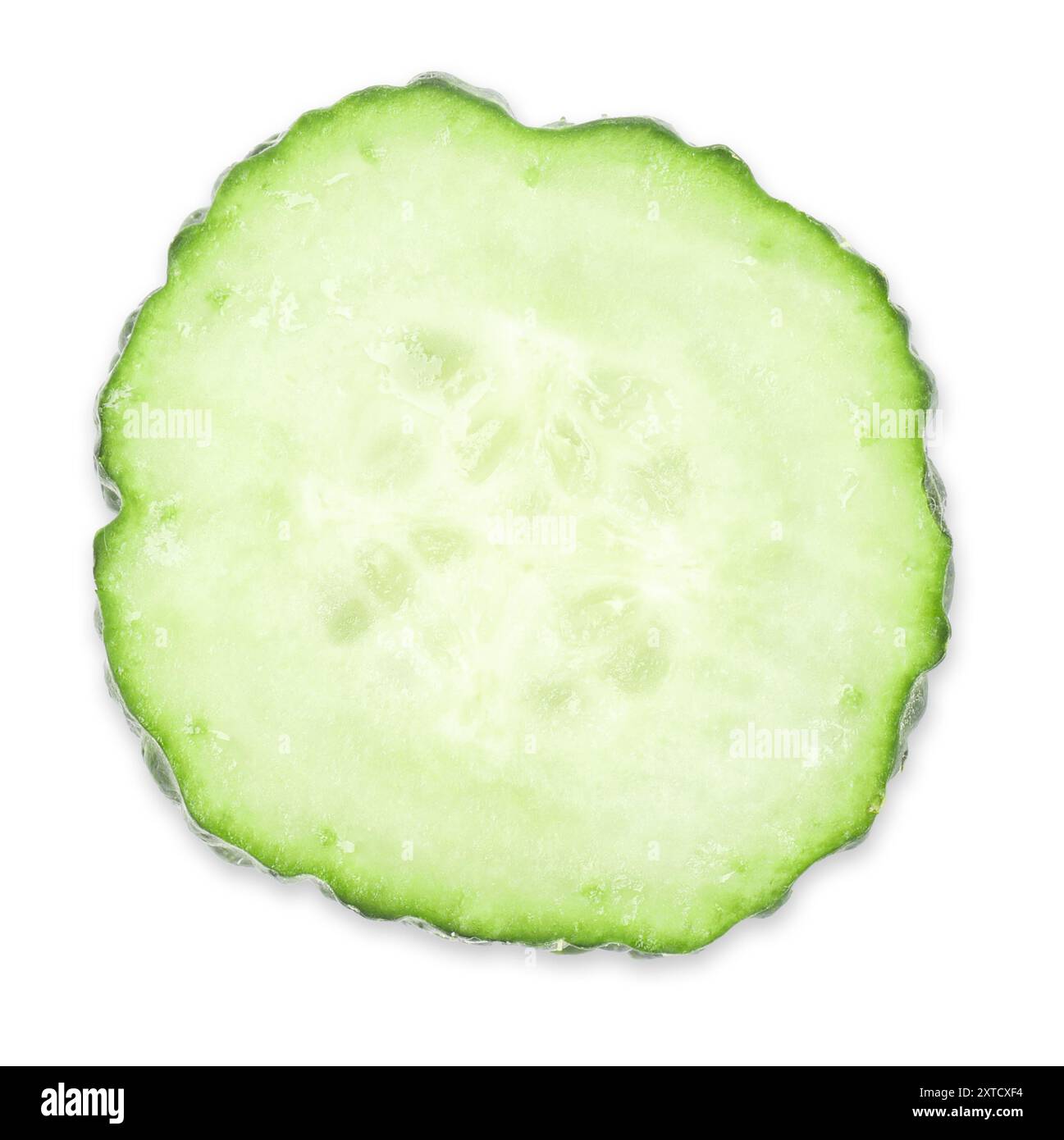 One piece of fresh cucumber isolated on white, top view Stock Photo - Alamy