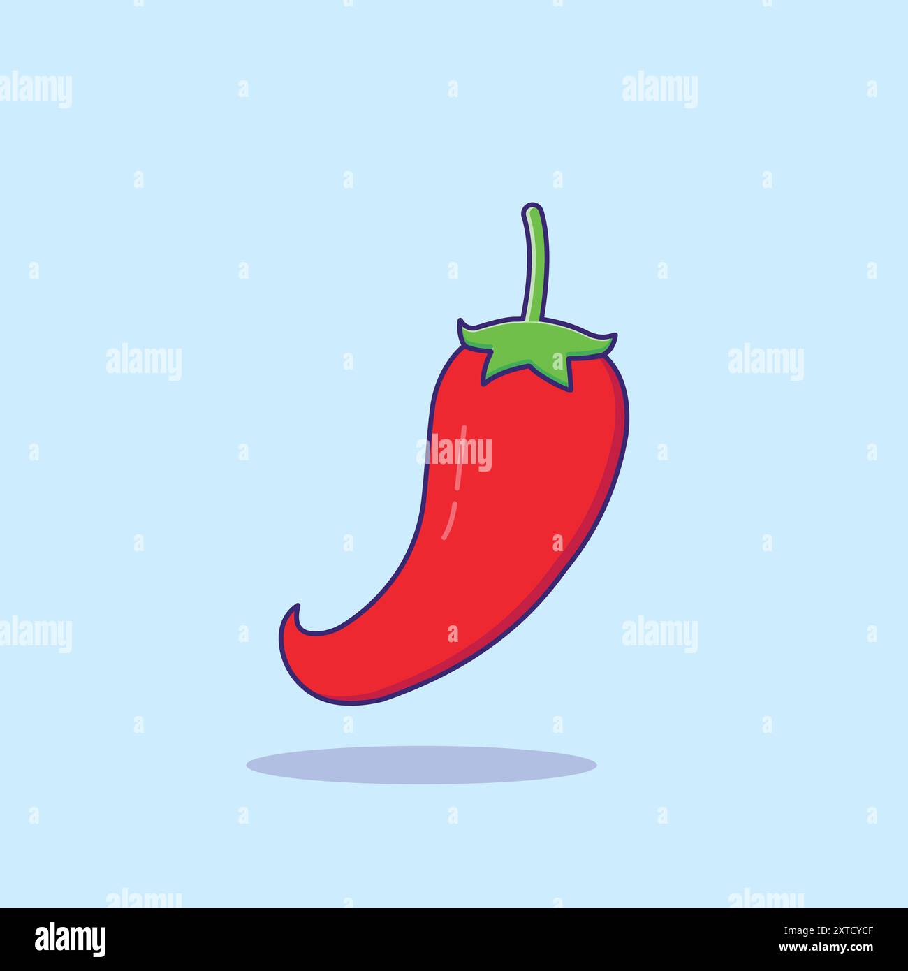 Chili pepper spice Hand drawn jalapeno drawing illustration with solid ...