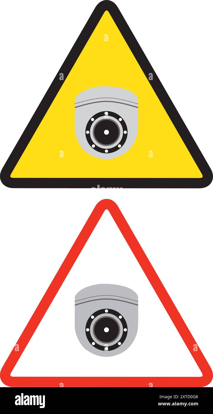 Security camera zone banners on a white background Stock Vector Image ...