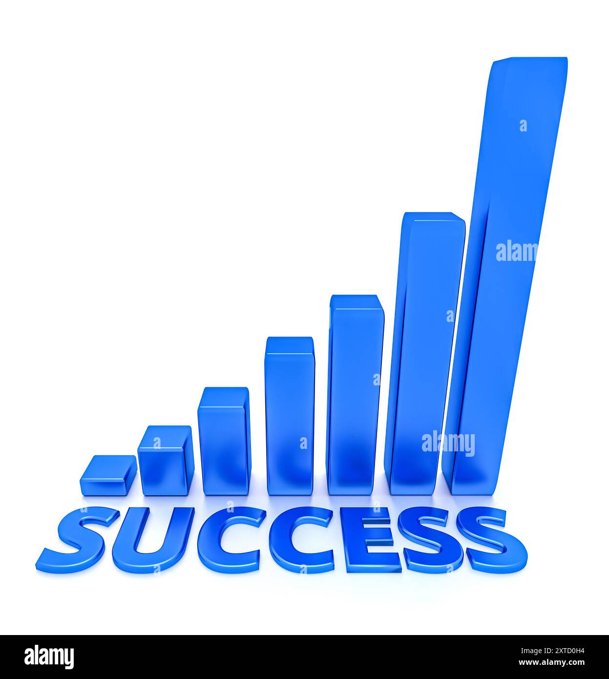 Illustration of diagram with the growing progress and word SUCCESS ...