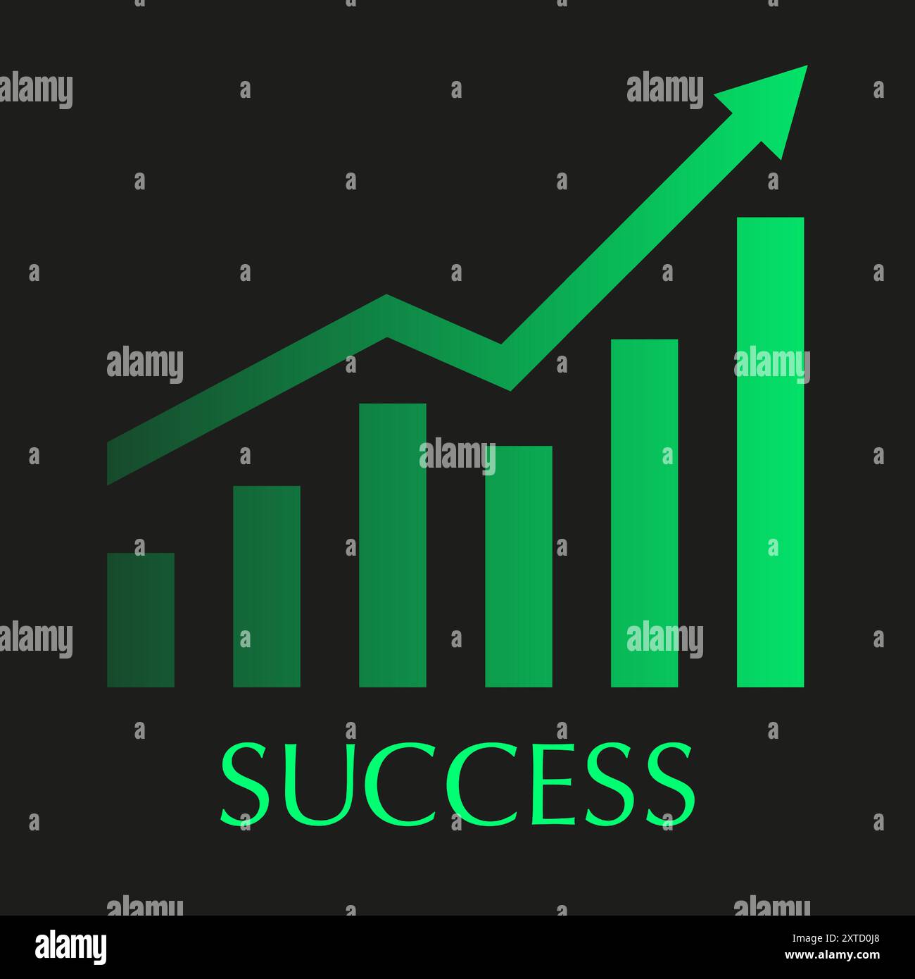 Graph with increase growth report. Success diagram with rise and gain ...