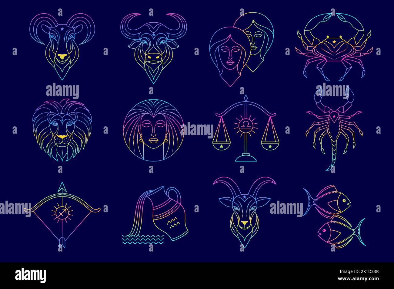 Collection of zodiac signs Stock Vector Image & Art - Alamy
