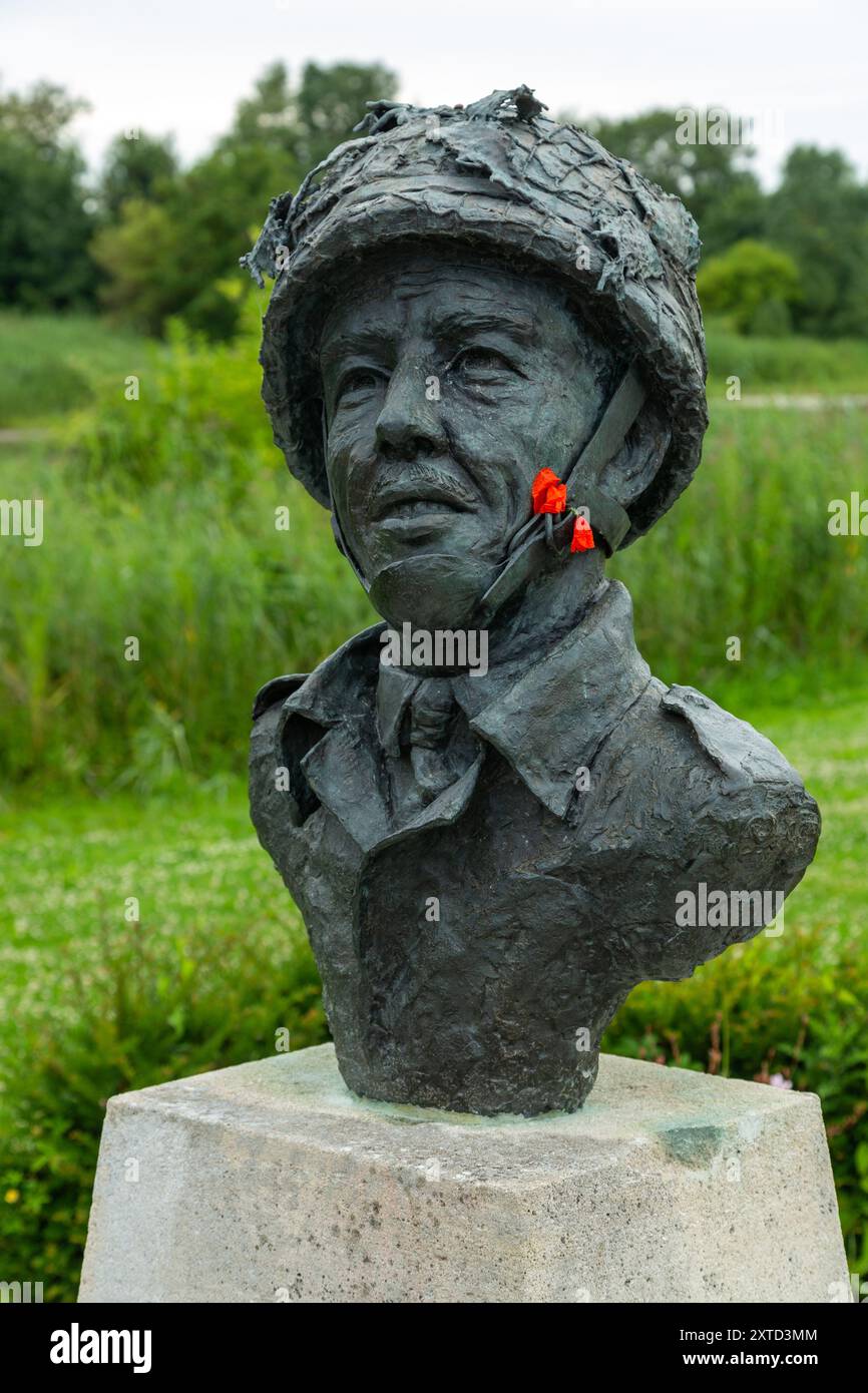 Major John Howard memorial at Pegasus Bridge Caen Canal, Bénouville ...